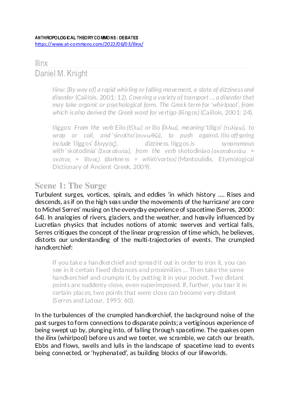 (PDF) (2022) Ilinx. The Vertiginous: Temporalities and Affects of ...