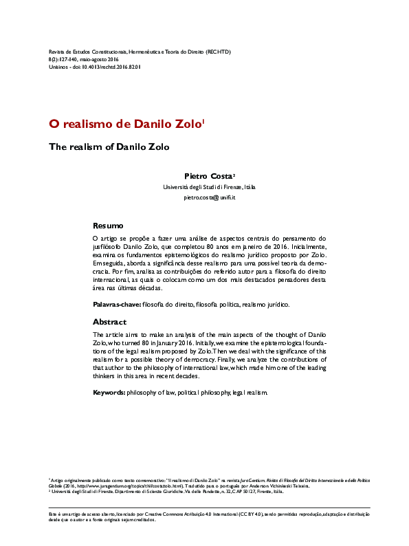 (PDF) O realismo de Danilo Zolo
