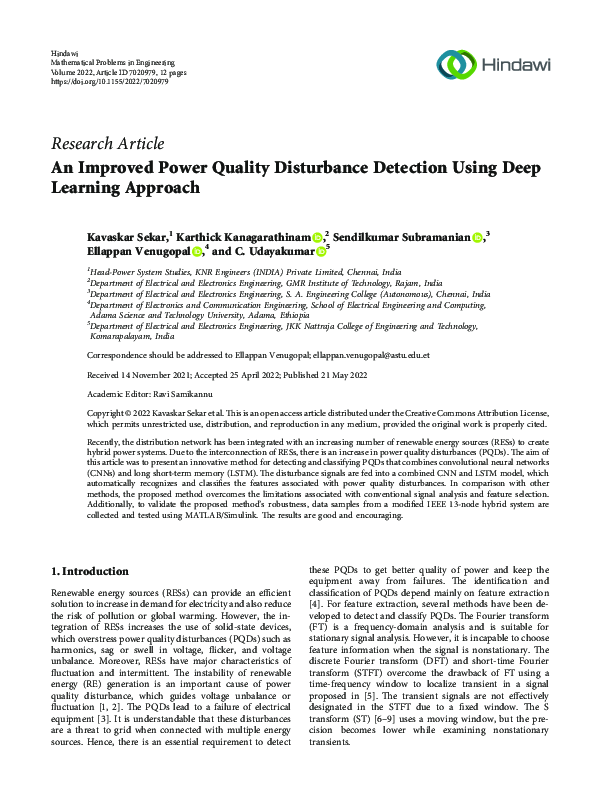 Pdf An Improved Power Quality Disturbance Detection Using Deep