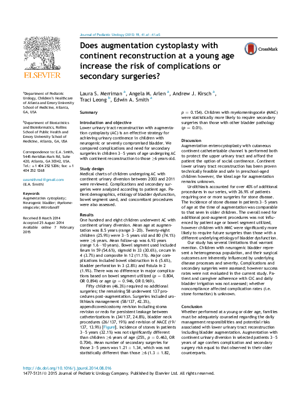 (PDF) Does augmentation cystoplasty with continent reconstruction at a ...