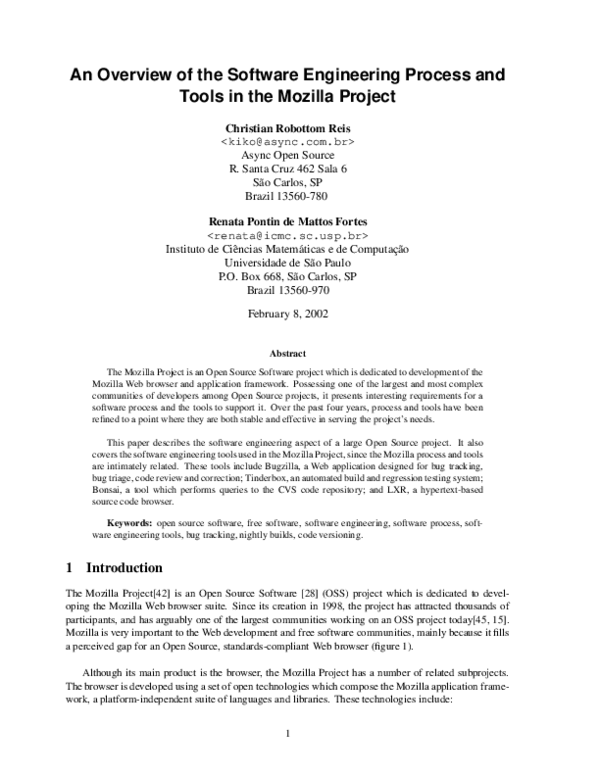 (PDF) An overview of the software engineering process and tools in the ...