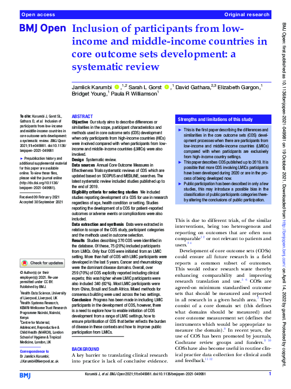 (PDF) Inclusion of participants from low-income and middle-income ...