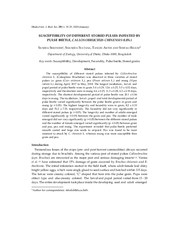 (PDF) Susceptibility of different stored pulses infested by pulse ...