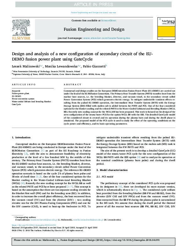 (PDF) Design and analysis of a new configuration of secondary circuit ...