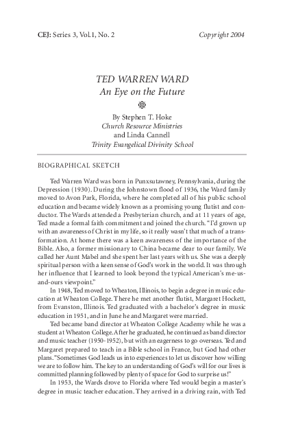 (PDF) Ted Warren Ward an Eye on the Future