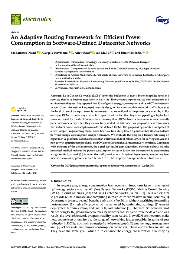 (PDF) An Adaptive Routing Framework for Efficient Power Consumption in ...
