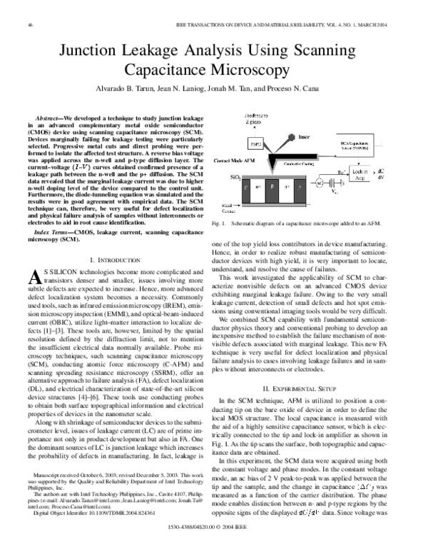 (PDF) Junction Leakage Analysis Using Scanning Capacitance Microscopy ...