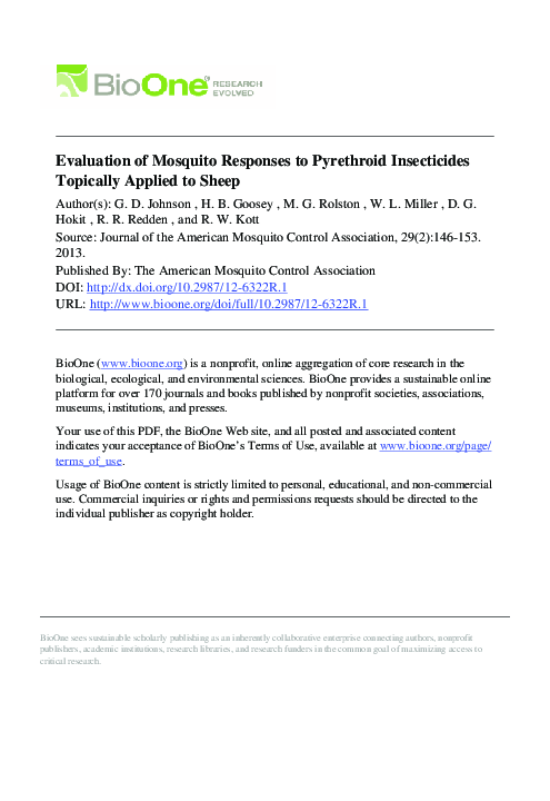 (PDF) Evaluation of Mosquito Responses to Pyrethroid Insecticides ...