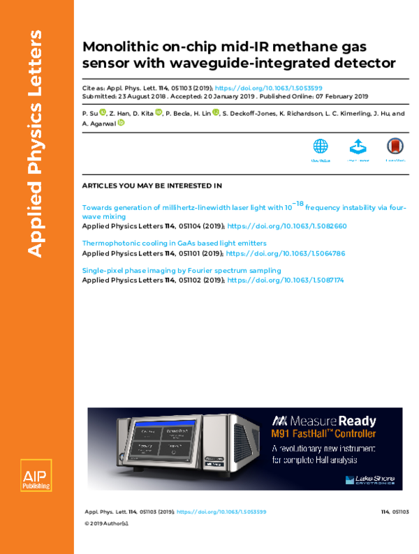 (PDF) Monolithic on-chip mid-IR methane gas sensor with waveguide ...