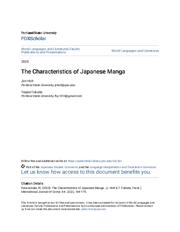 (PDF) The Characteristics of Japanese Manga
