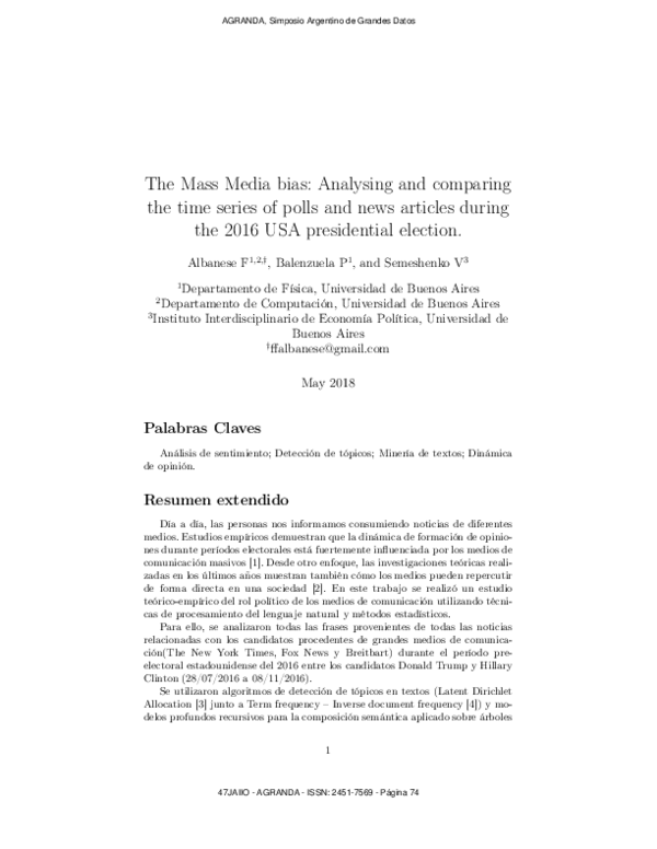 (PDF) The Mass Media bias: analysing and comparing the time series of ...