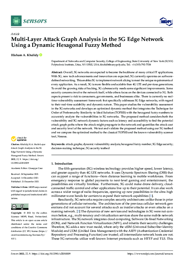 Pdf Multi Layer Attack Graph Analysis In The 5g Edge Network Using A