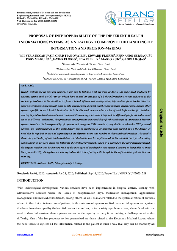(PDF) Proposal of Interoperability of the Different Health Information ...