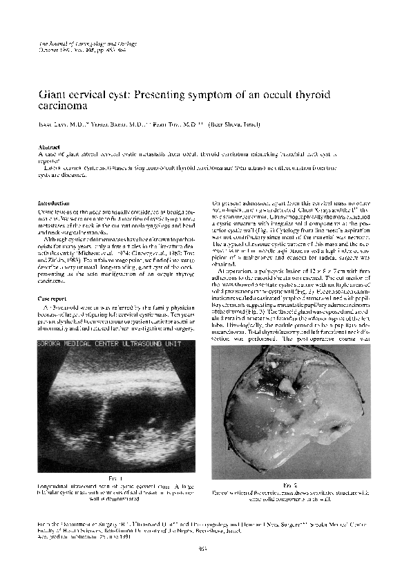 (PDF) Giant cervical cyst: Presenting symptom of an occult thyroid ...