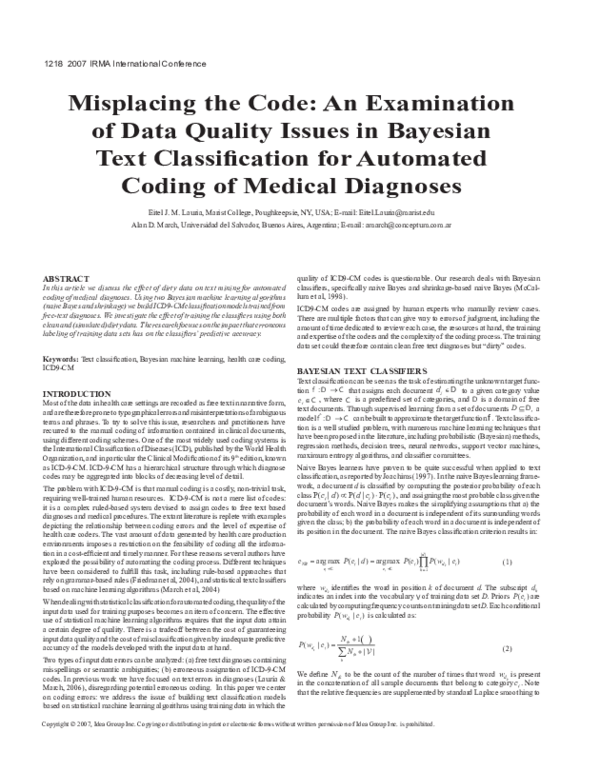 (PDF) Misplacing the Code: An Examination of Data Quality Issues in ...