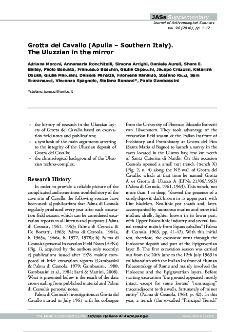 (PDF) Grotta del Cavallo (Apulia-Southern Italy). The Uluzzian in the ...