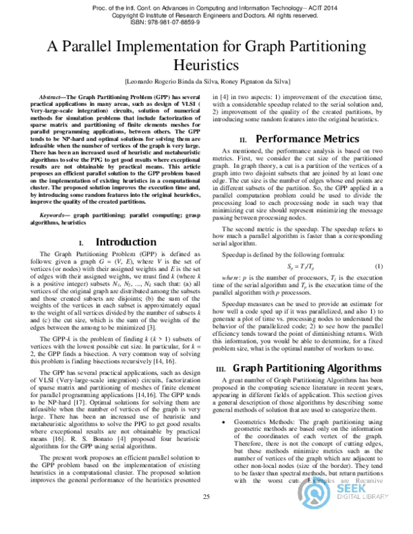 Pdf A Parallel Implementation For Graph Partitioning