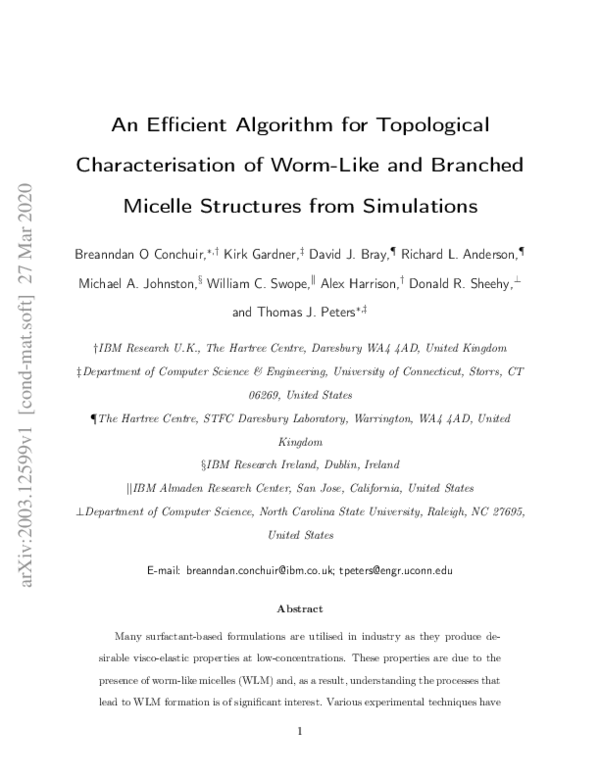 (PDF) Efficient Algorithm for the Topological Characterization of Worm-like and Branched Micelle ...