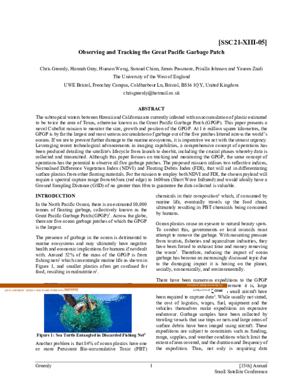 (PDF) Observing and tracking the Great Pacific Garbage Patch