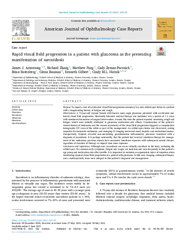 (PDF) Rapid visual field progression in a patient with glaucoma as the ...