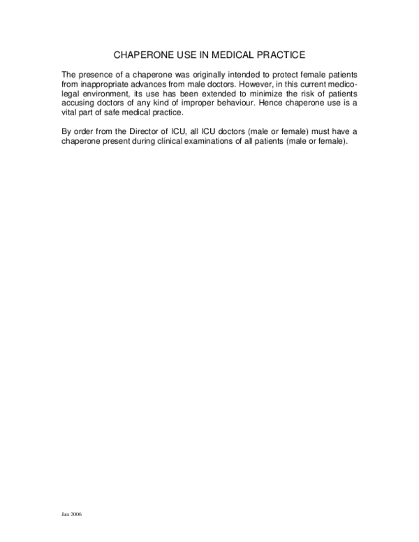 (PDF) Chaperone use in medical practice