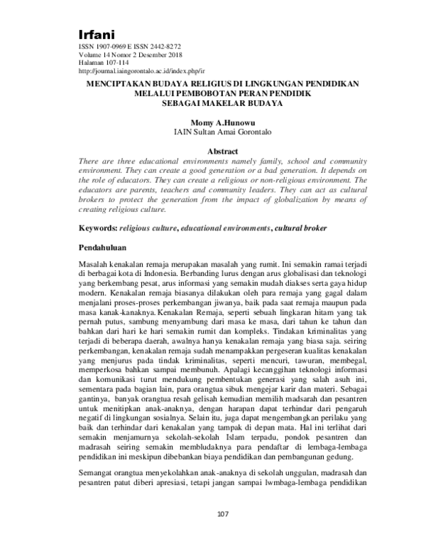 (PDF) Menciptakan Budaya Religius DI Lingkungan Pendidikan Melalui ...