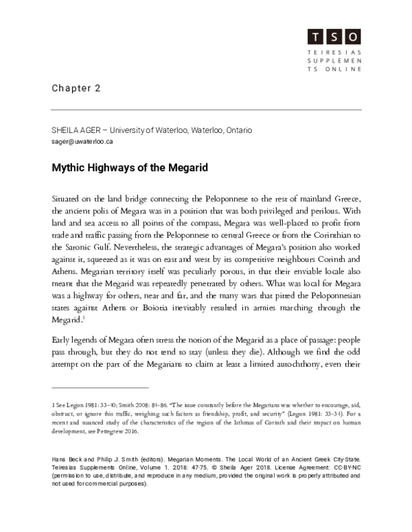 (PDF) Mythic Highways of the Megarid