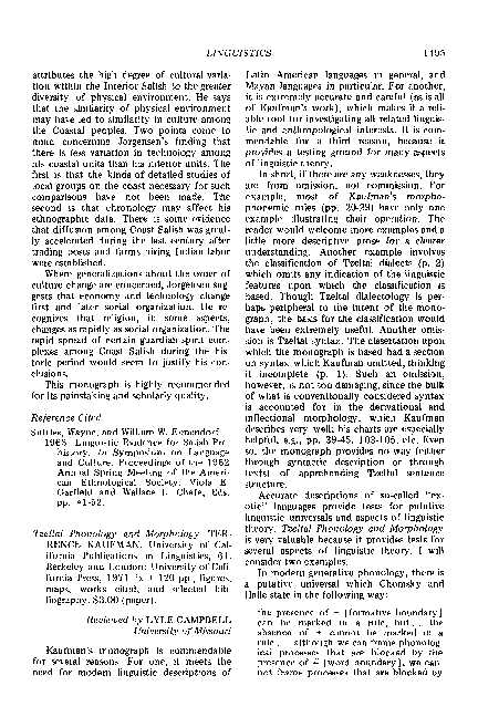 (PDF) Tzeltal Phonology and Morphology . Terrence Kaufman