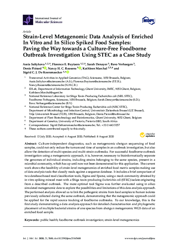 (PDF) Strain-Level Metagenomic Data Analysis of Enriched In Vitro and In Silico Spiked Food ...