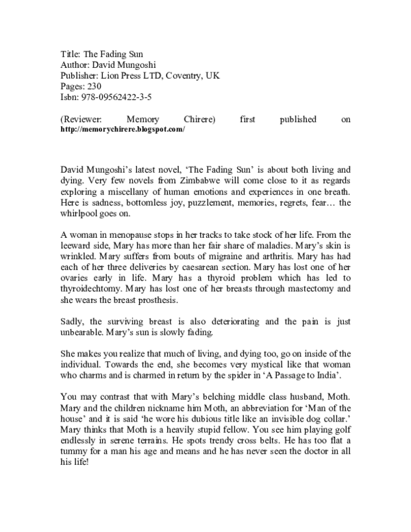 (PDF) The Fading Sun