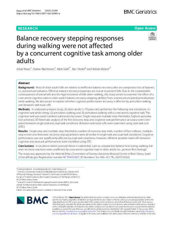 (PDF) Balance recovery stepping responses during walking were not ...