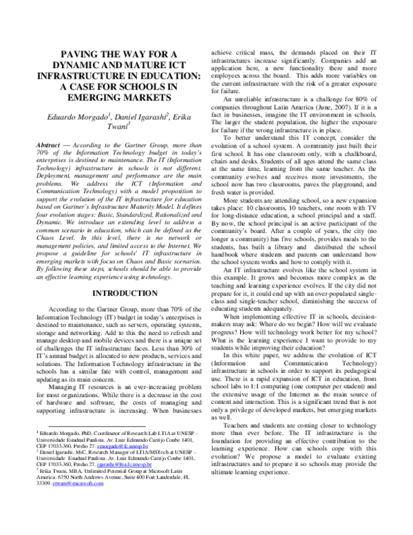 (PDF) Paving the Way for a Dynamic and Mature ICT Infrastructure in ...