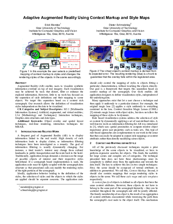 (PDF) Adaptive Augmented Reality Using Context Markup and Style Maps
