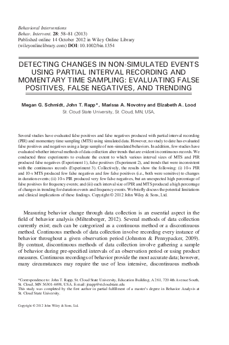 (PDF) Detecting Changes in Non-Simulated Events Using Partial Interval ...