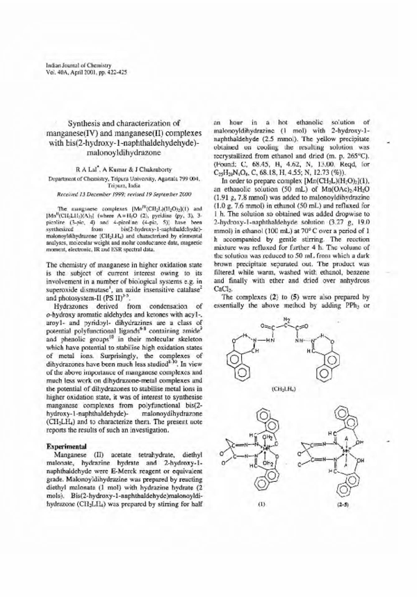 (PDF) Synthesis and characterization of manganese(III) and high-valent manganese-oxo complexes ...