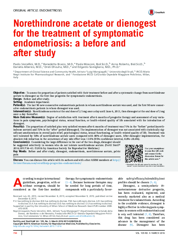 (PDF) Norethindrone acetate or dienogest for the treatment of ...