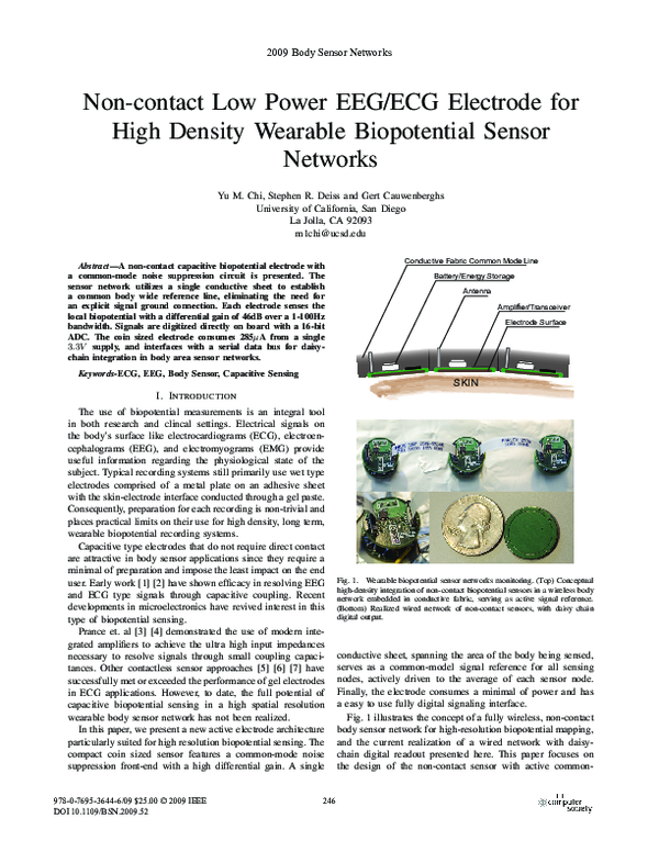 (PDF) Non-contact Low Power EEG/ECG Electrode for High Density Wearable Biopotential Sensor Networks