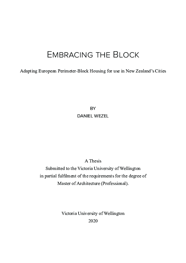 (PDF) Adapting European Perimeter-Block Housing for use in New Zealand ...