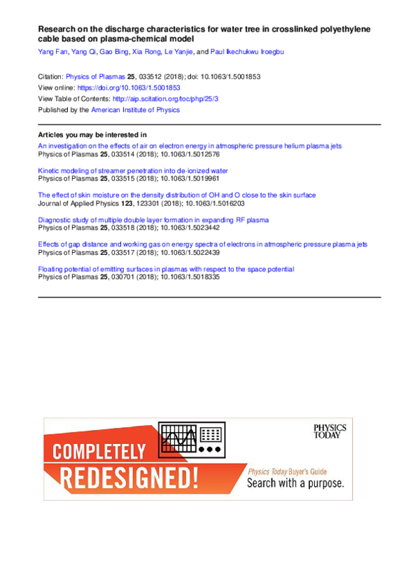 (PDF) Research on the discharge characteristics for water tree in ...