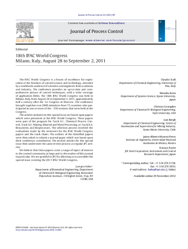 (PDF) 18th IFAC World Congress