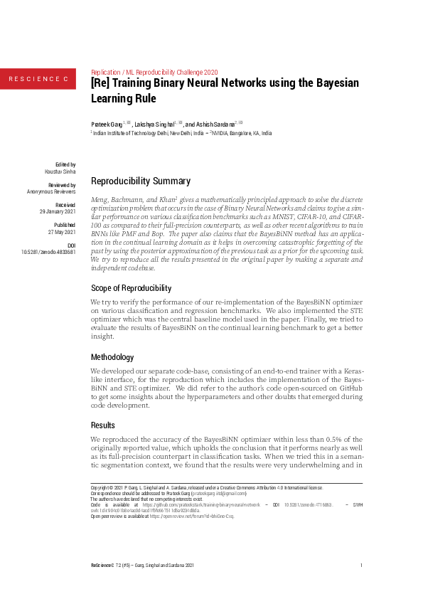 Pdf Re Training Binary Neural Networks Using The Bayesian Learning Rule
