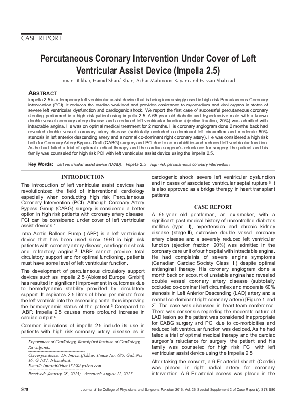 (PDF) Percutaneous intervention for unprotected left main disease prior ...