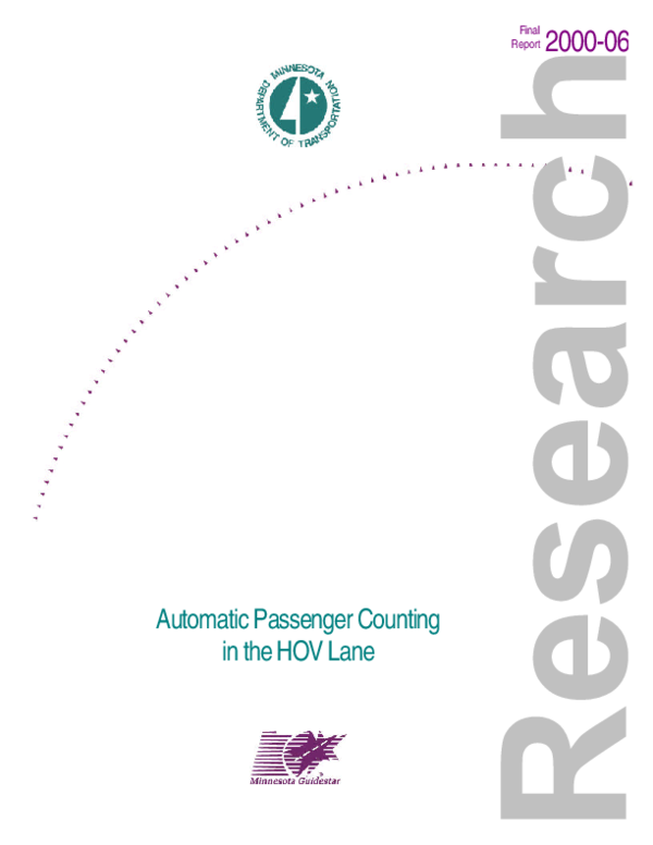 (PDF) Automatic Passenger Counting in the HOV Lane