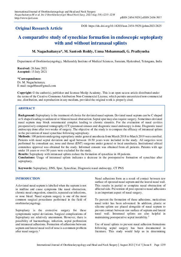 (PDF) A comparative study of synechiae formation in endoscopic ...