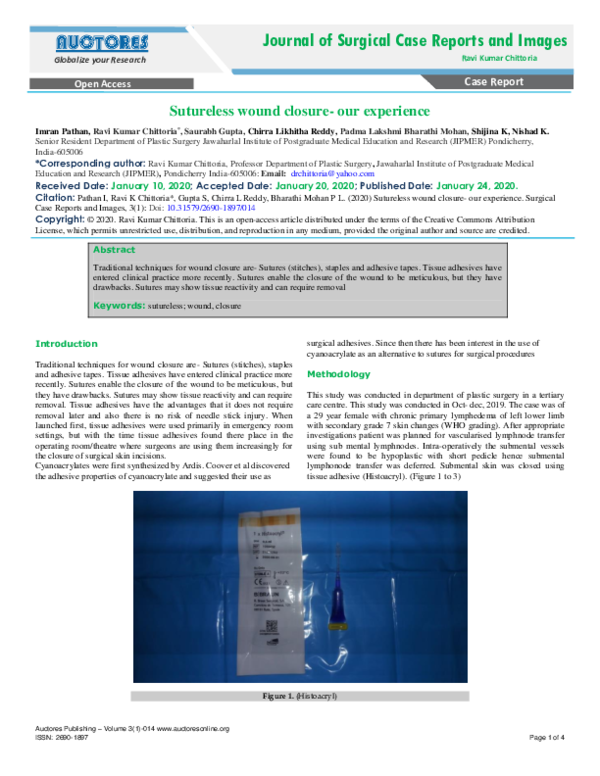 (PDF) Sutureless Wound Closure- Our Experience
