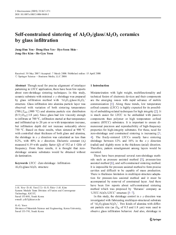 (PDF) Self-constrained sintering of Al2O3/glass/Al2O3 ceramics by glass ...