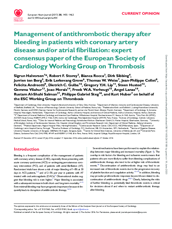 (PDF) Management of perioperative bleeding risk in patients on ...