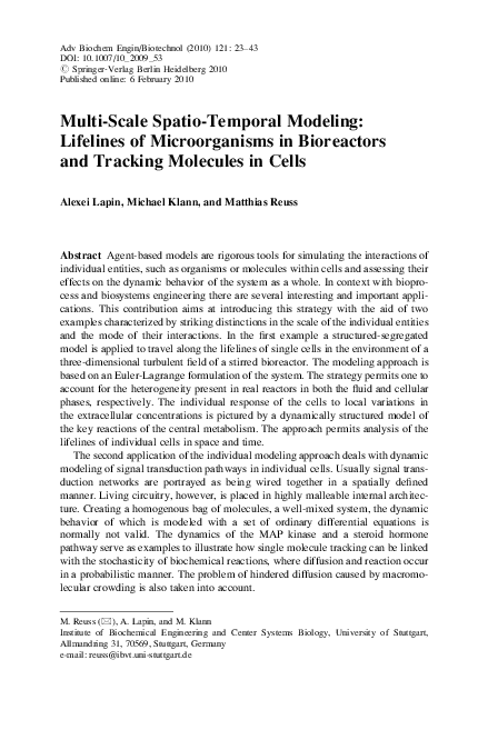 Pdf Multi Scale Spatio Temporal Modeling Lifelines Of Microorganisms
