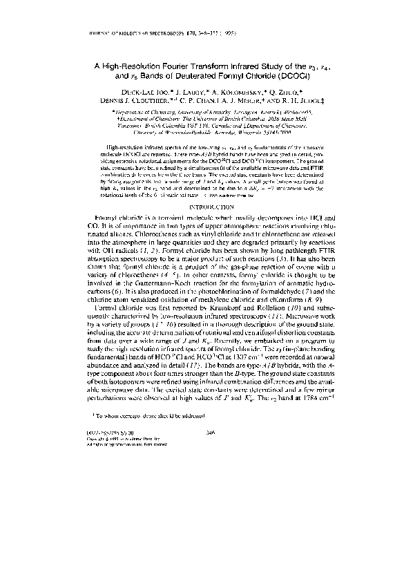 (PDF) A High-Resolution Fourier Transform Infrared Study of the Out-of ...