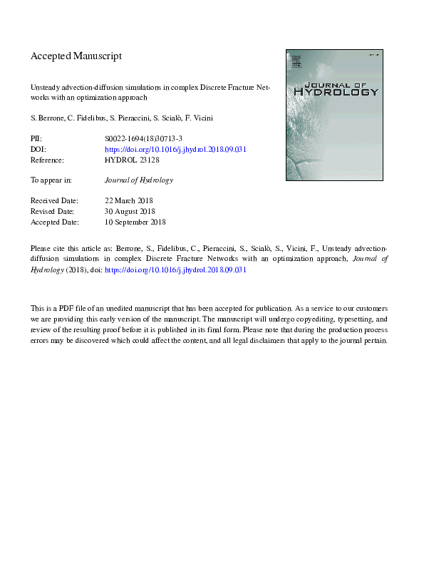 (PDF) Unsteady advection-diffusion simulations in complex Discrete ...